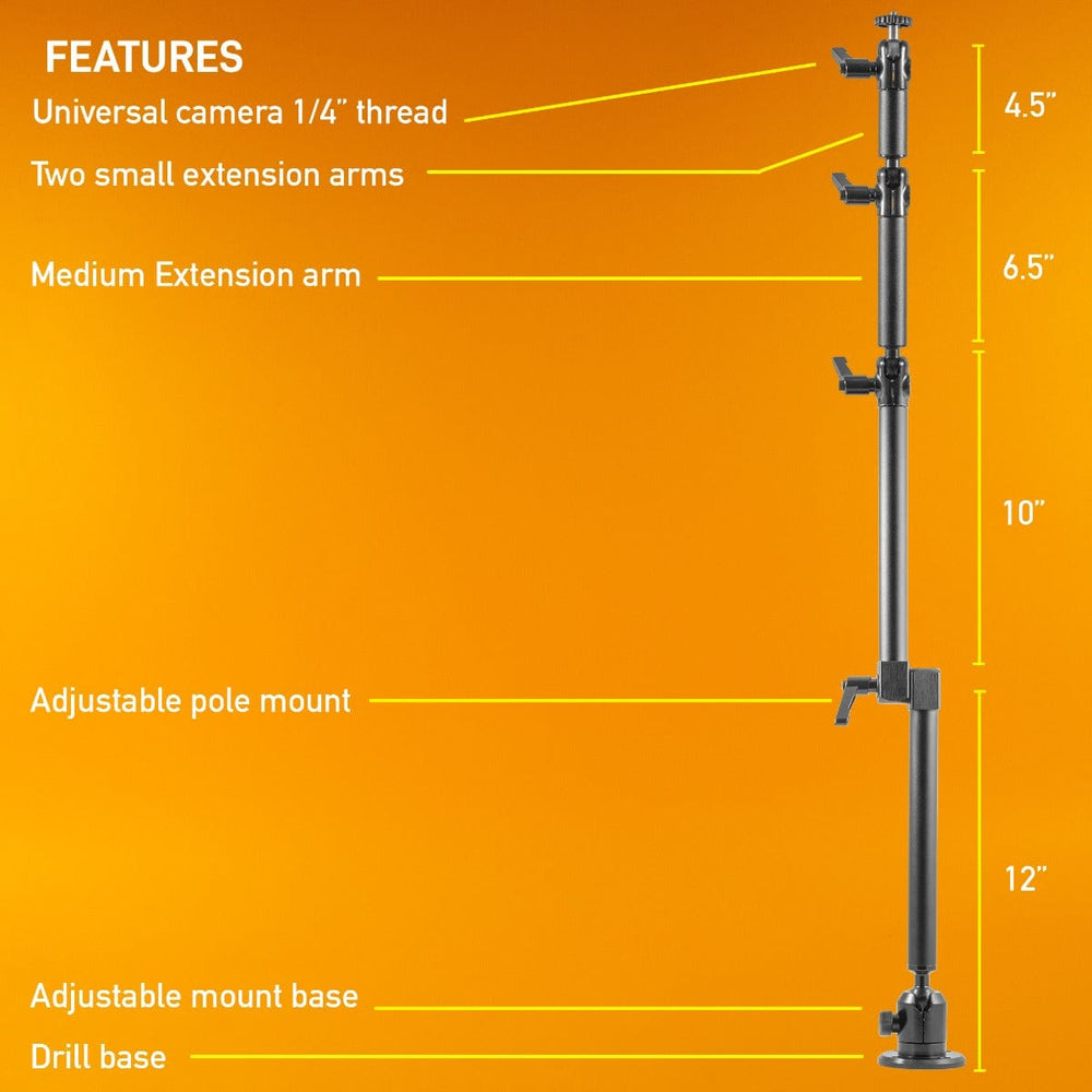 iBOLT Stream-Cast Overhead Ceiling / Wall-Metal Multi-Angle Drill Base ...